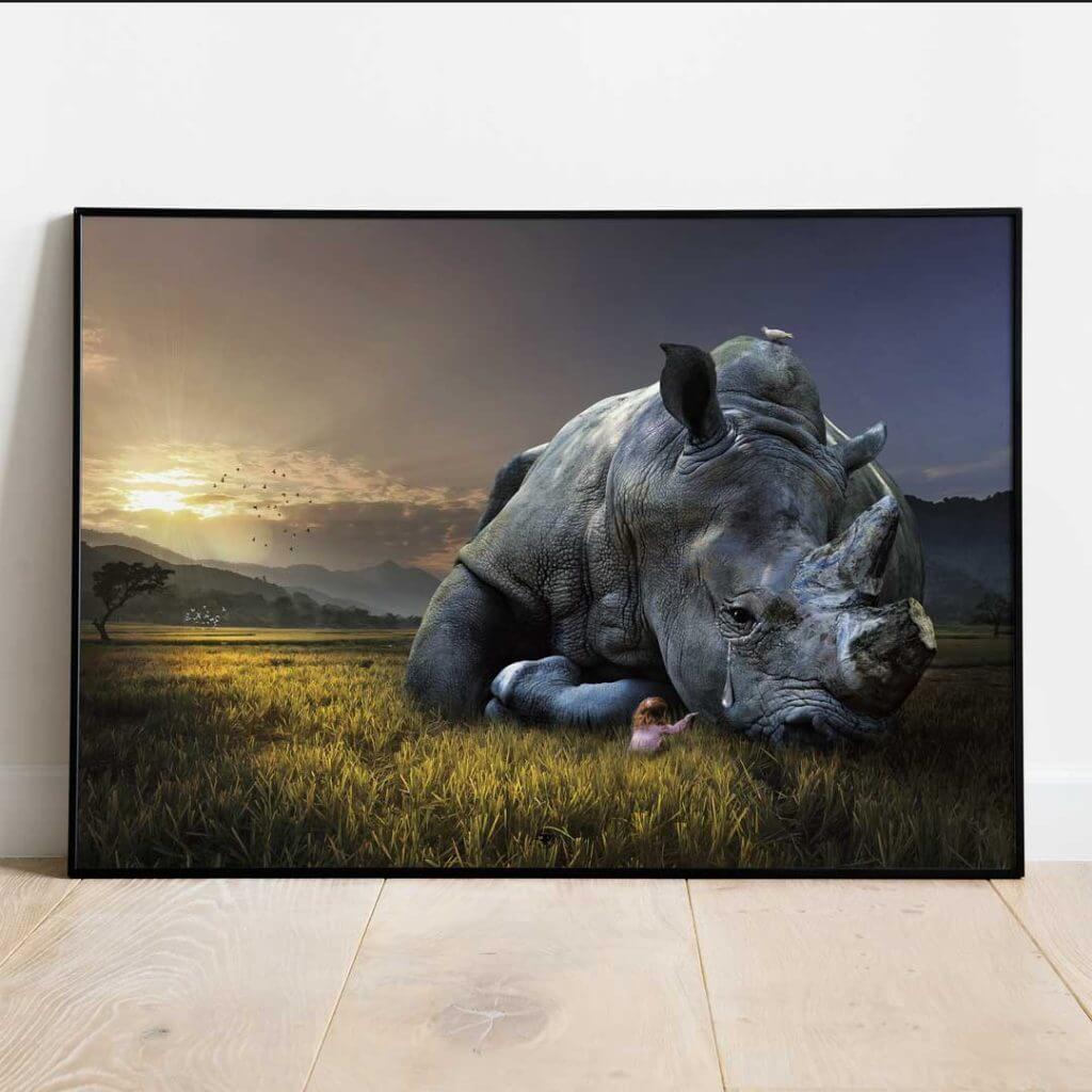 Crying Rhino | Familieplakat.dk